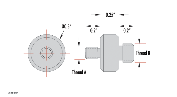M4 Male to M6 Male, Thread Adapter | Edmund Optics